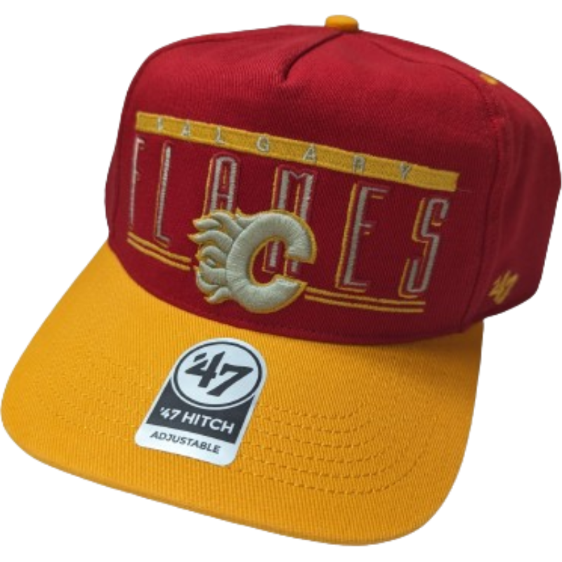 '47 NHL Double Header Baseline Hitch Snapback Hat Calgary Flames ...